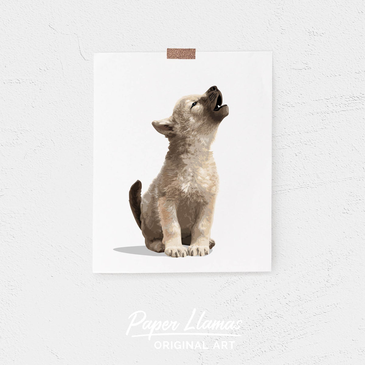 Baby Wolf Printable – Paper Llamas