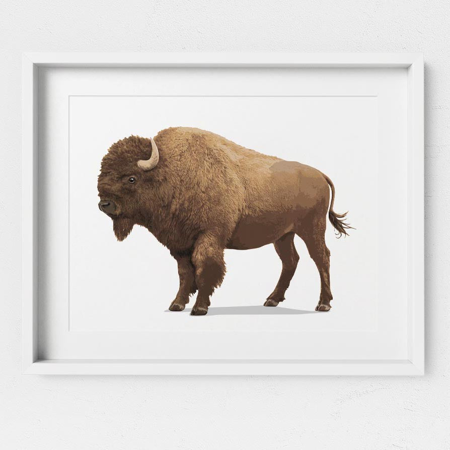 Buffalo art Bison wilderness explorer camping adventure kid's room ...